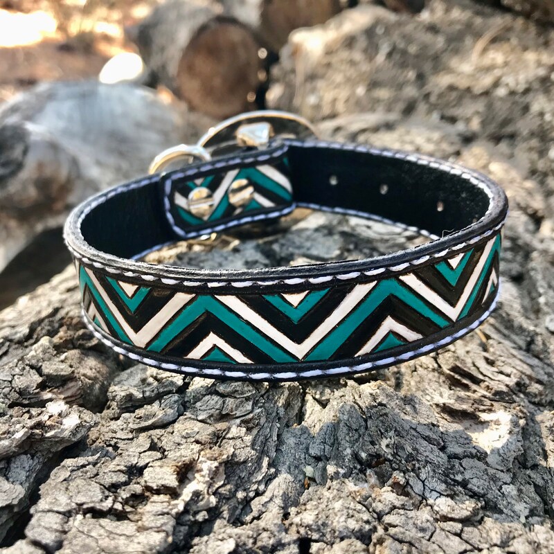Turquoise Dog Collar - Etsy
