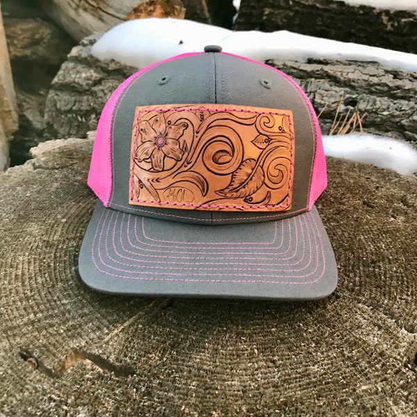 Tooled Leather Hat - Etsy