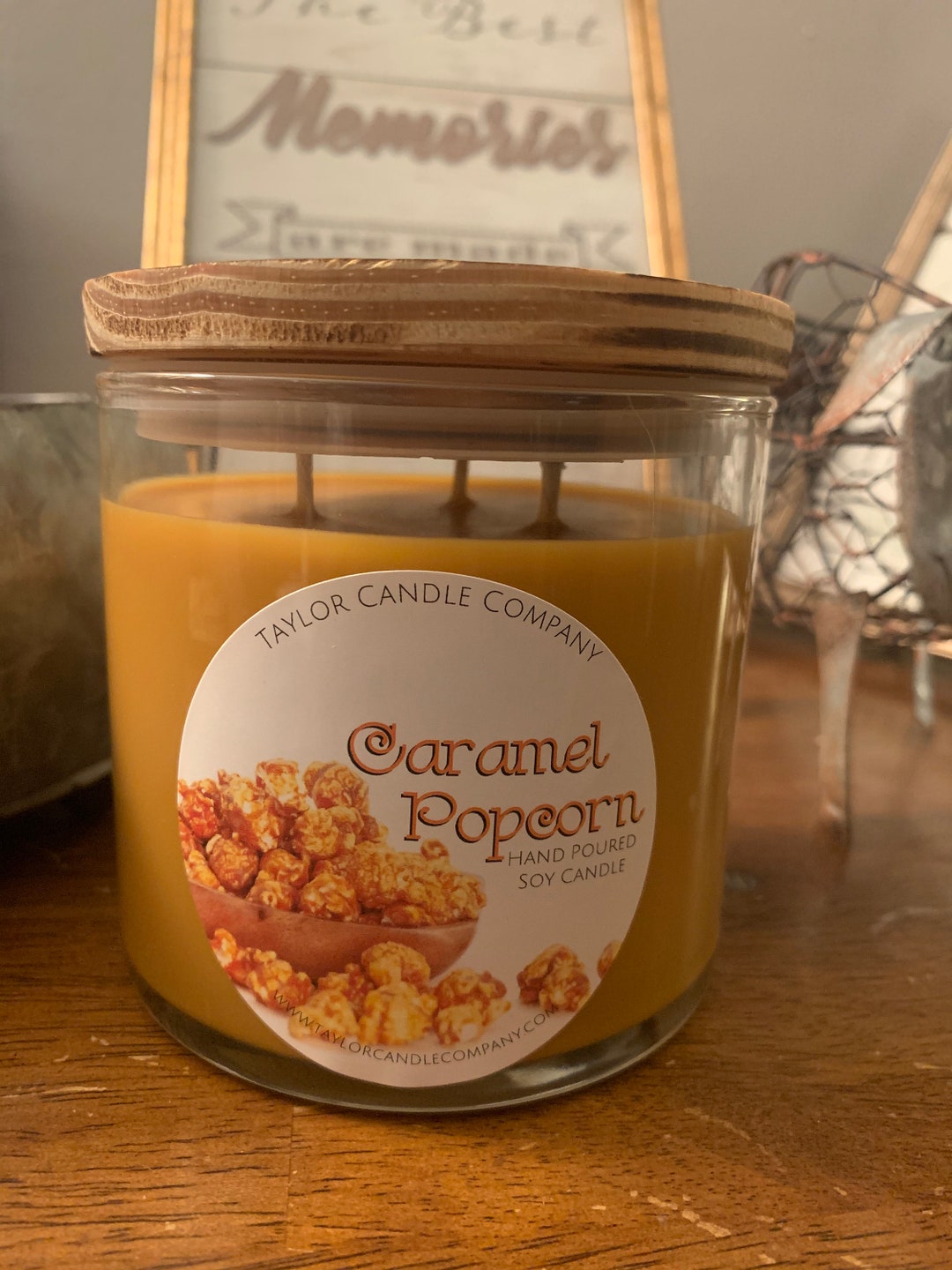 Caramel Popcorn Candle – Sweet & Buttery Popcorn Scent, Movie Night ...