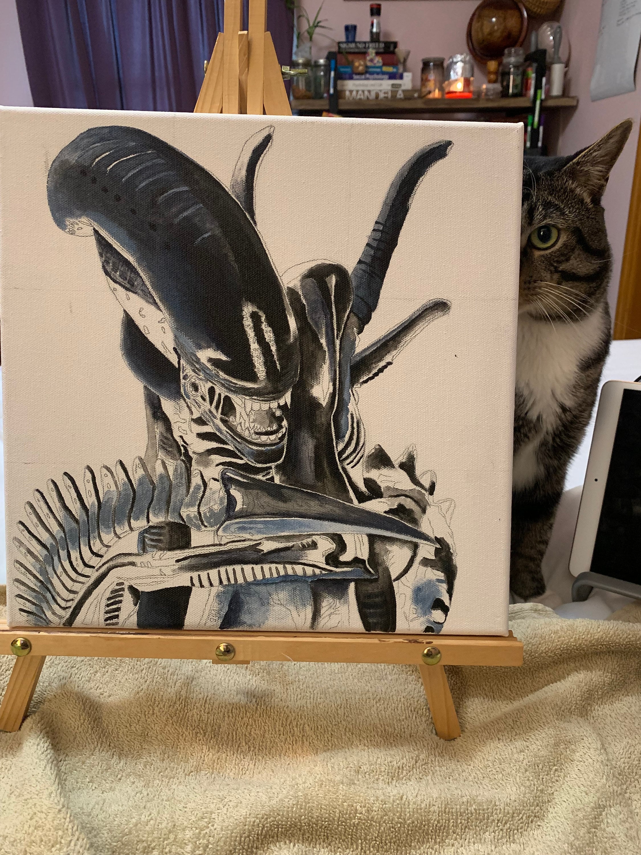 Alien Franchise Xenomorph Acrylic Painting - Etsy