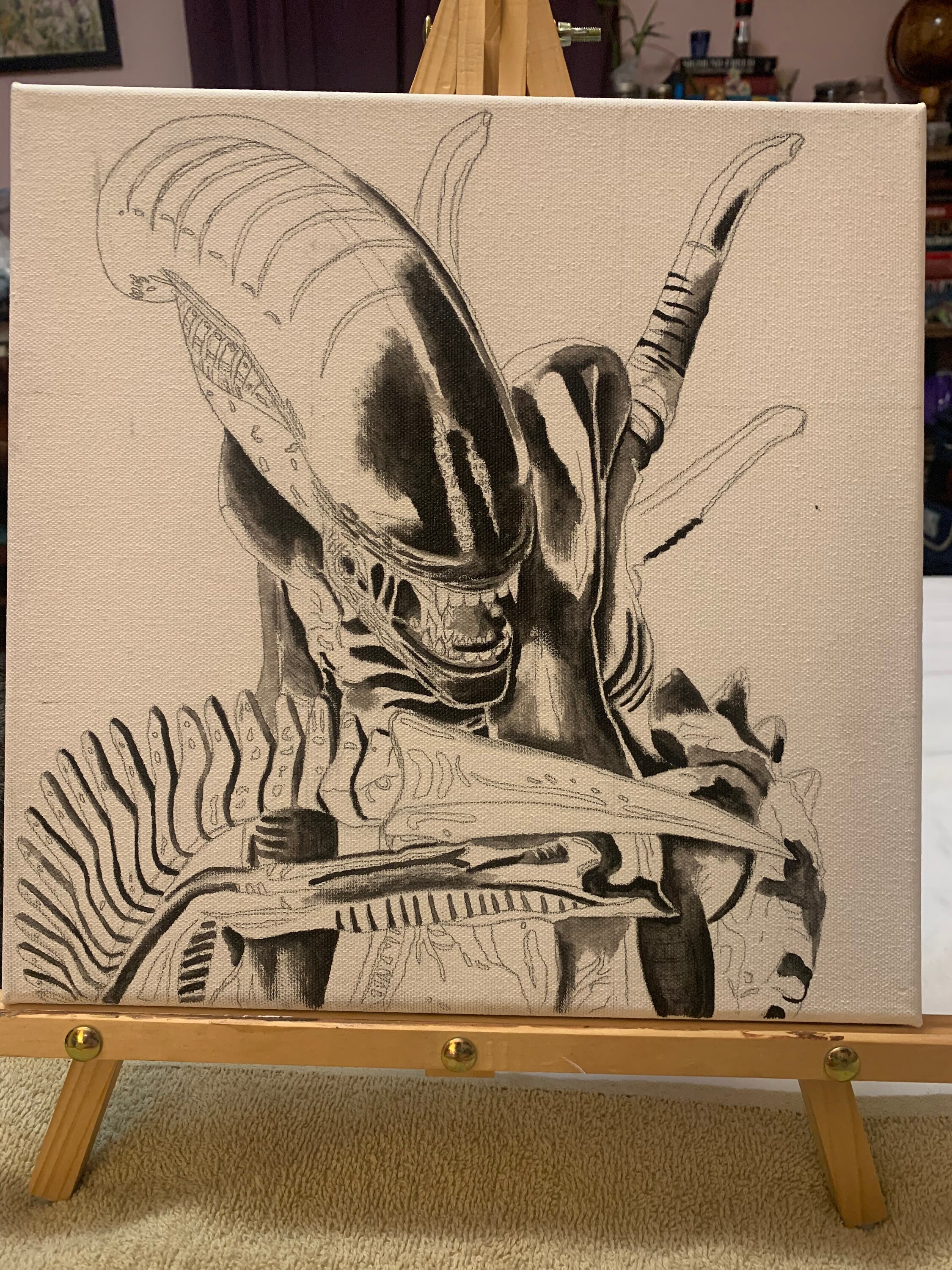 Alien Franchise Xenomorph Acrylic Painting - Etsy
