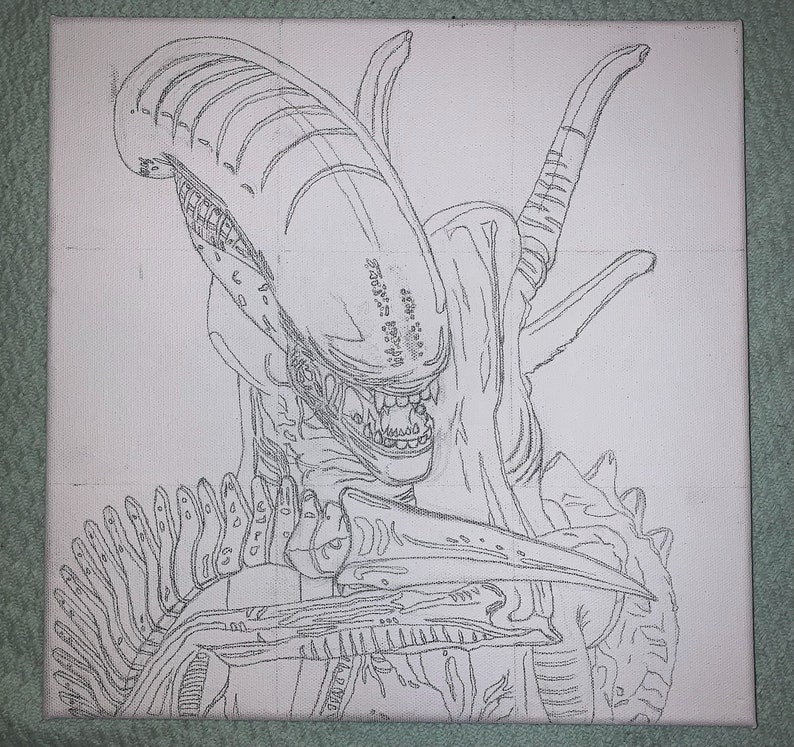 Alien Franchise Xenomorph Acrylic Painting - Etsy