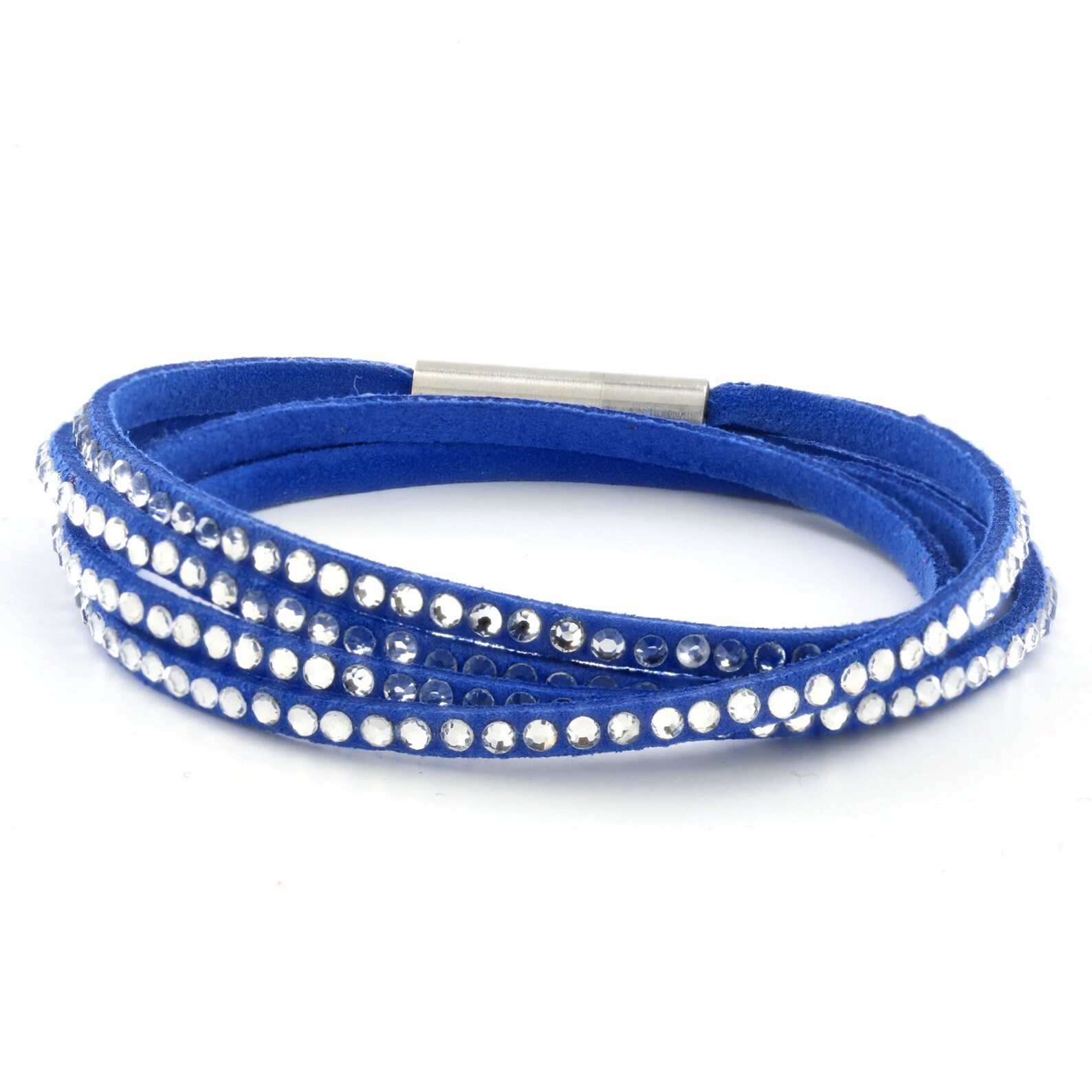 Womens Navy Blue Stacker Leather Beaded Bracelet Multi Row - Etsy