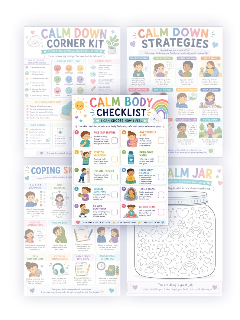 Calm Down Corner Mega Bundle Printable | Coping Skills & Emotional ...