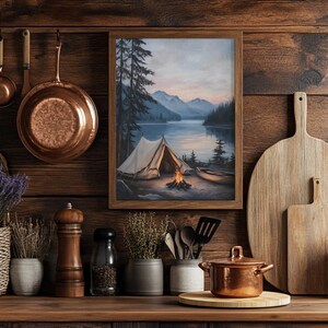 Camping Wall Art for Cabin Decor Rustic Wall Decor Vintage Camp Art ...