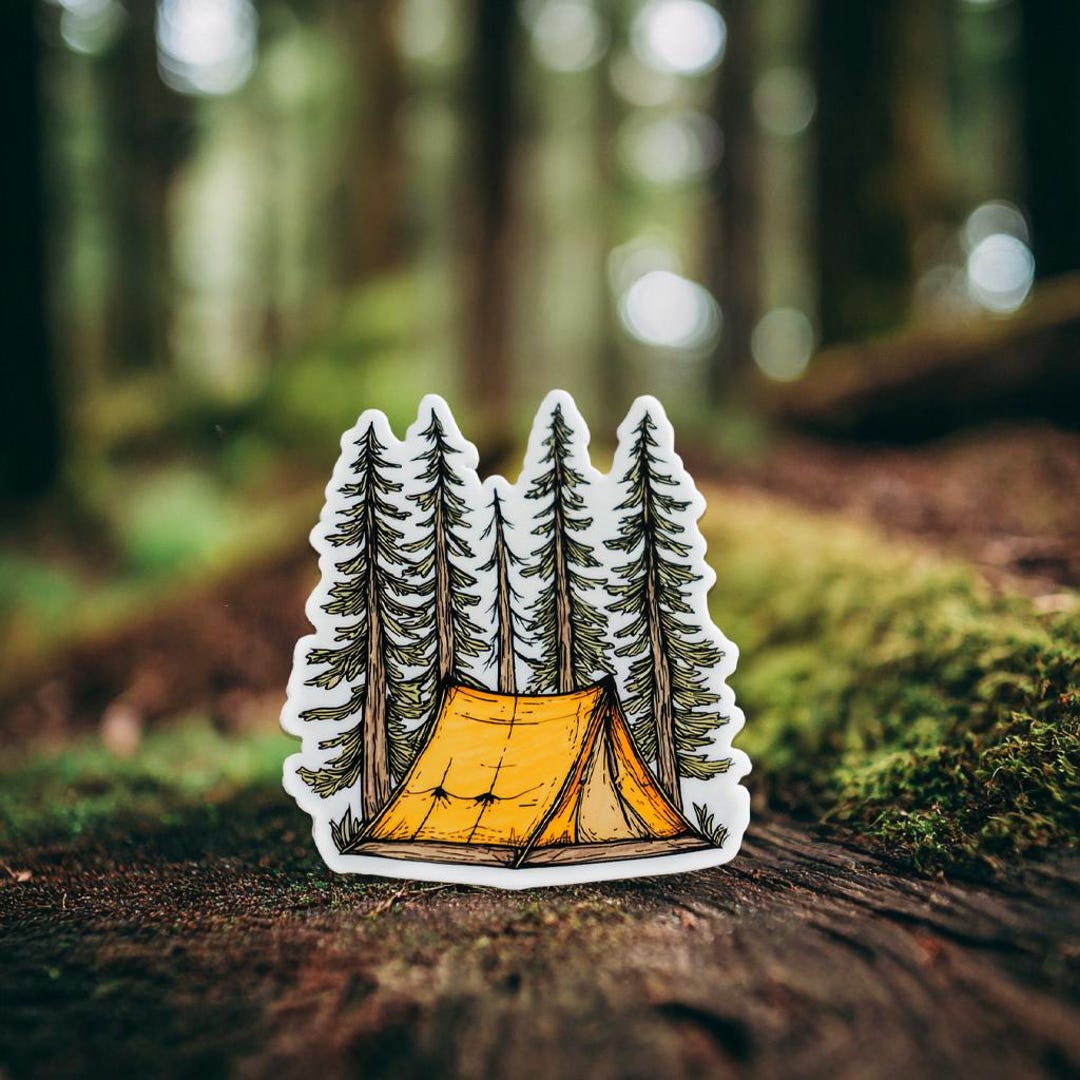 Retro Tent Camping Sticker, Backcountry Hiker Gift - Etsy