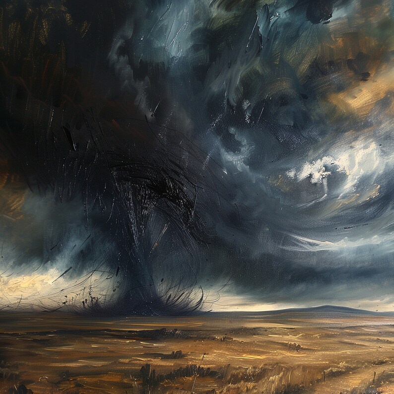 Tornado Print Storm Wall Art Moody Wall Art for Bathroom Wall Decor ...