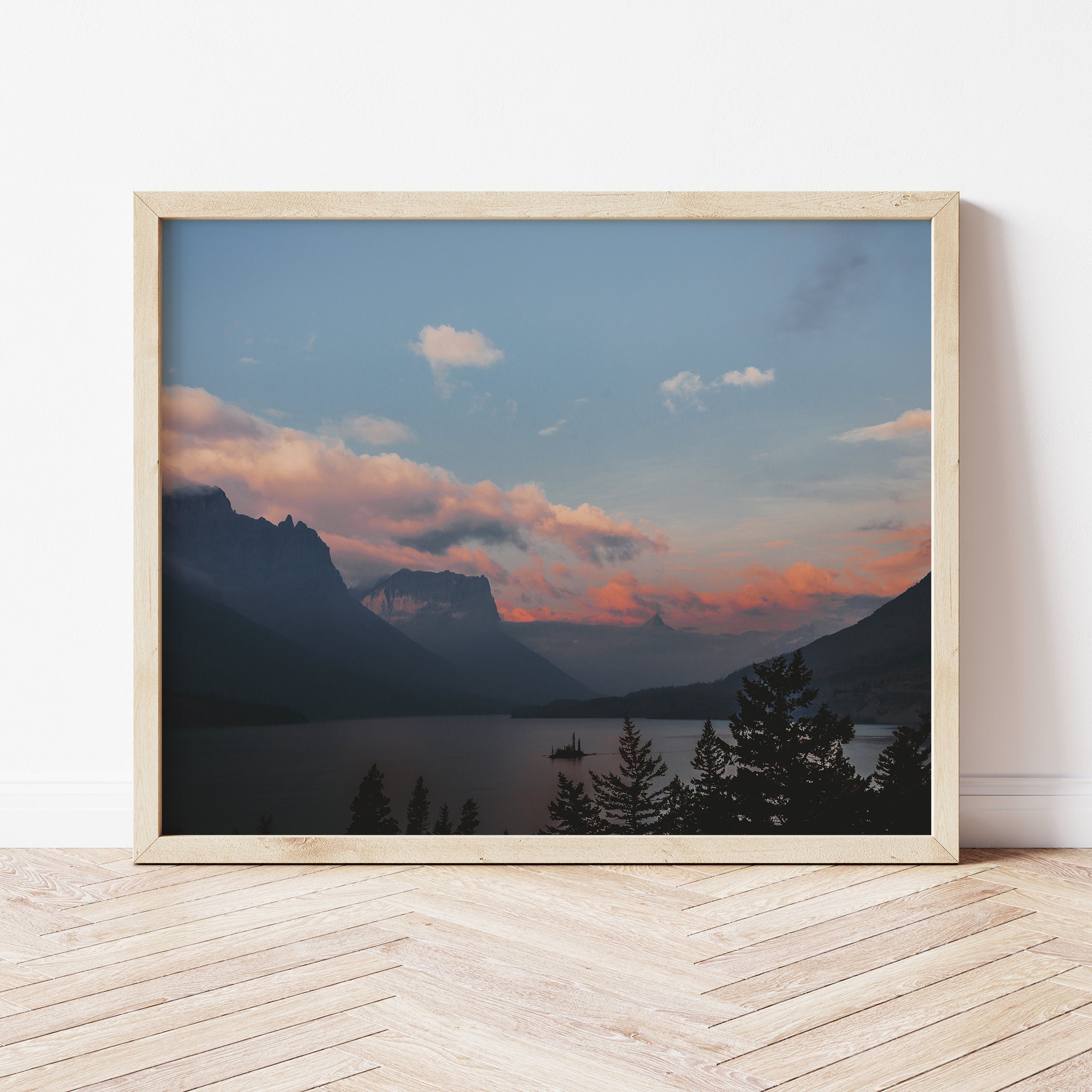 Saint Mary Lake Montana Print, Montana Digital Print, Mountains and ...