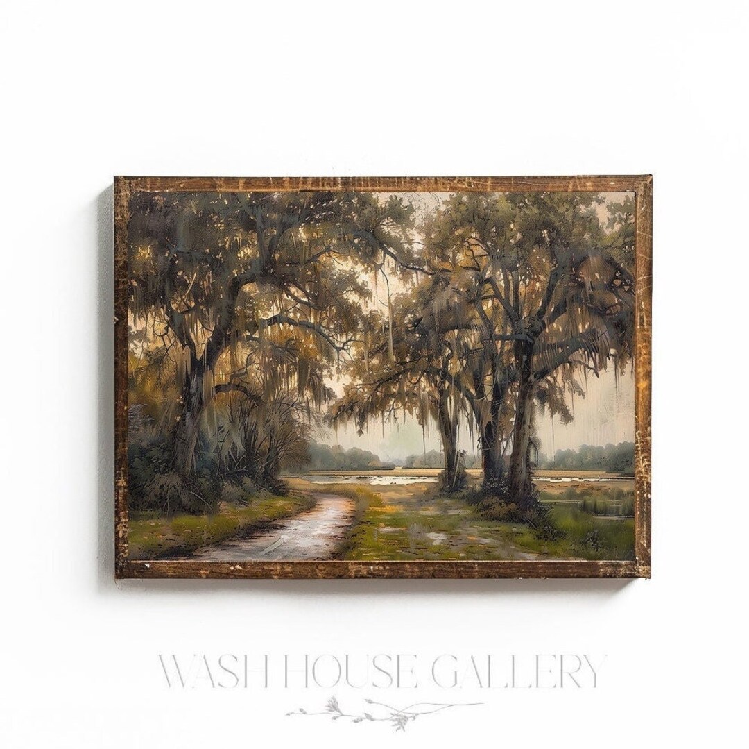 Live Oaks Print Charleston Wall Art Savannah Georgia Printable Avenue ...