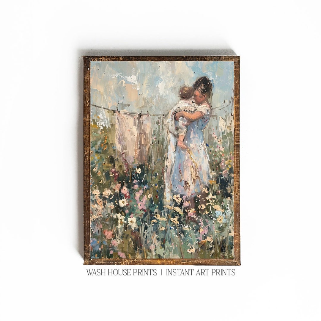 Cottagecore Wall Art for Laundry Room Wall Art Cottagecore Motherhood ...