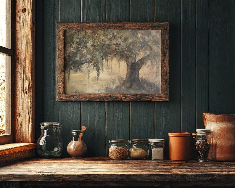Live Oak Tree Printable Cottagecore Wall Art for Entryway Decor Vintage ...