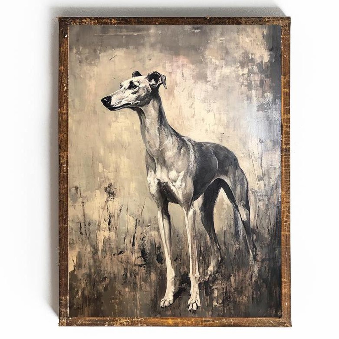 Greyhound Printable Greyhound Wall Art for Dog Decor Vintage Dog Racing ...
