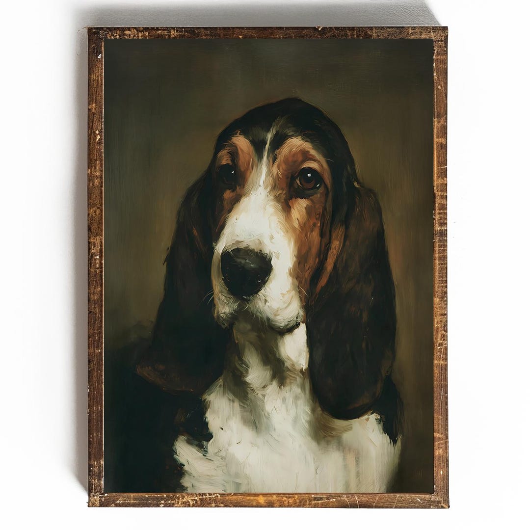 Vintage Basset Hound Print Hound Dog Print Hunting Dog Wall Art for ...