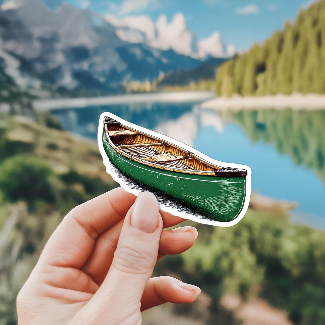 Green Canoe Sticker for Cooler Sticker for Man Gift for Outdoorsy ...