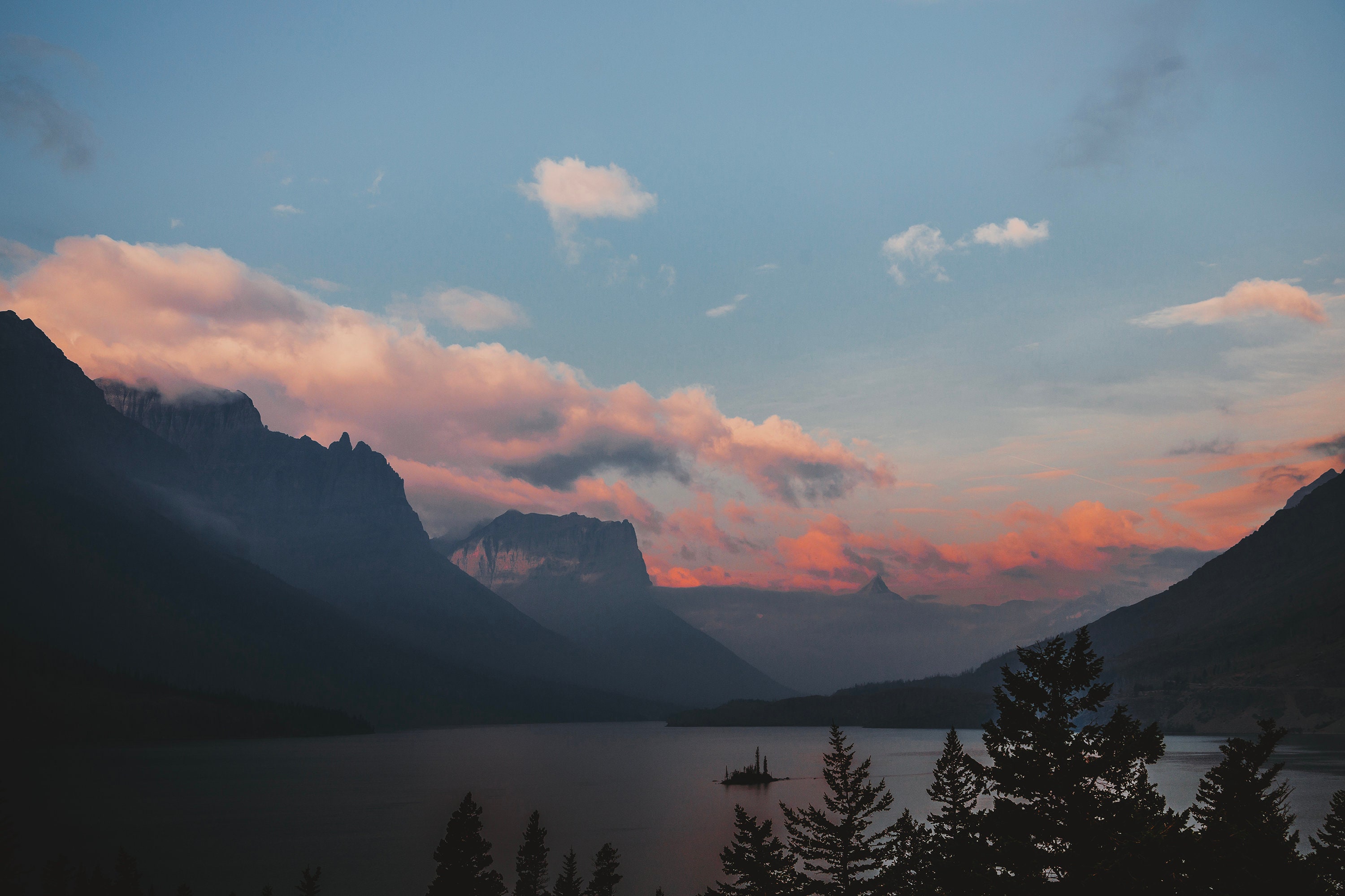 Saint Mary Lake Montana Print, Montana Digital Print, Mountains and ...