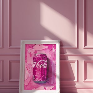 PINK Wall Art Coke Wall Art for Pink Kitchen Decor Coca Cola Art for ...