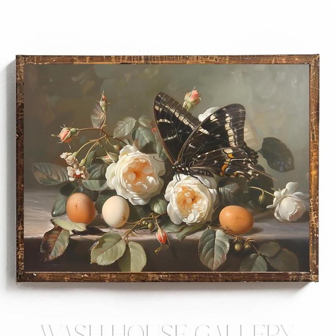 Cottagecore Easter Wall Art Cottagecore Moth Printable Floral Wall Art ...
