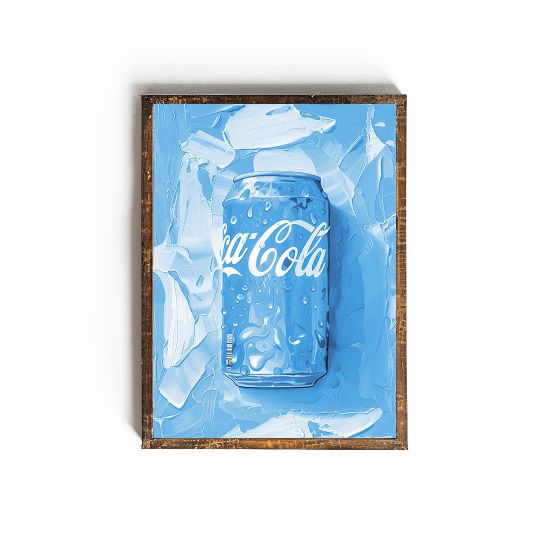 COCA COLA ART Blue Coke Printable Blue Coca Cola Wall Art Trendy Blue ...