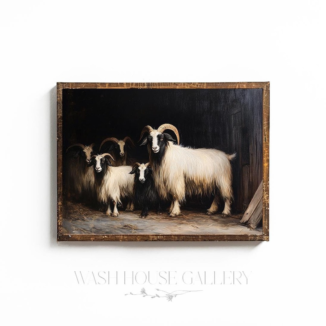 Goat Printable Farmhouse Wall Art for Kitchen Decor Cottagecore Farm ...