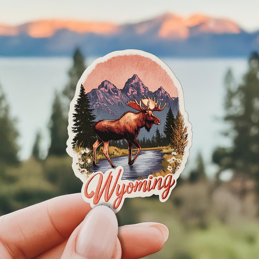 Wyoming Sticker USA Sticker Travel Stickers Gift for Traveler Gift ...