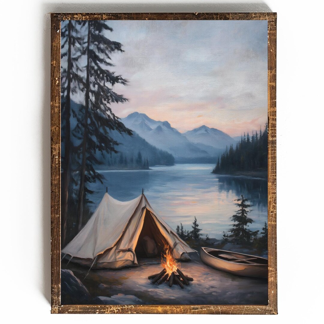 Camping Wall Art for Cabin Decor Rustic Wall Decor Vintage Camp Art ...