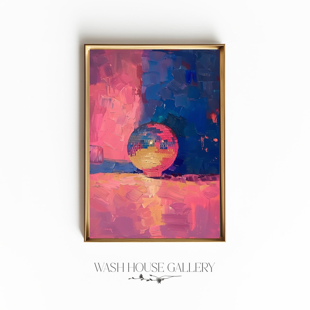 Pink Disco Ball Printable Wall Art for Hot Pink Gallery Wall Set Disco ...