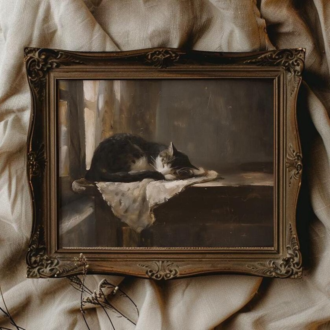 Vintage Cat Printable Cat Cottagecore Wall Art for Kitchen Decor ...