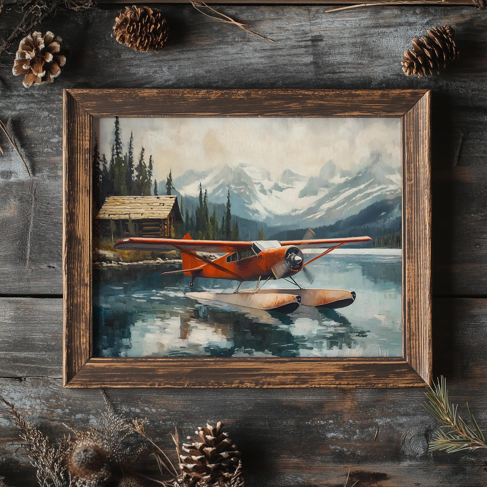 Floatplane Printable Seaplane Airplane Wall Art Vintage Aviation Decor ...