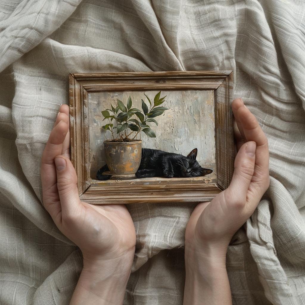 Cottagecore Cat Printable Black Cat Print Sleeping Cat Art Cottagecore ...