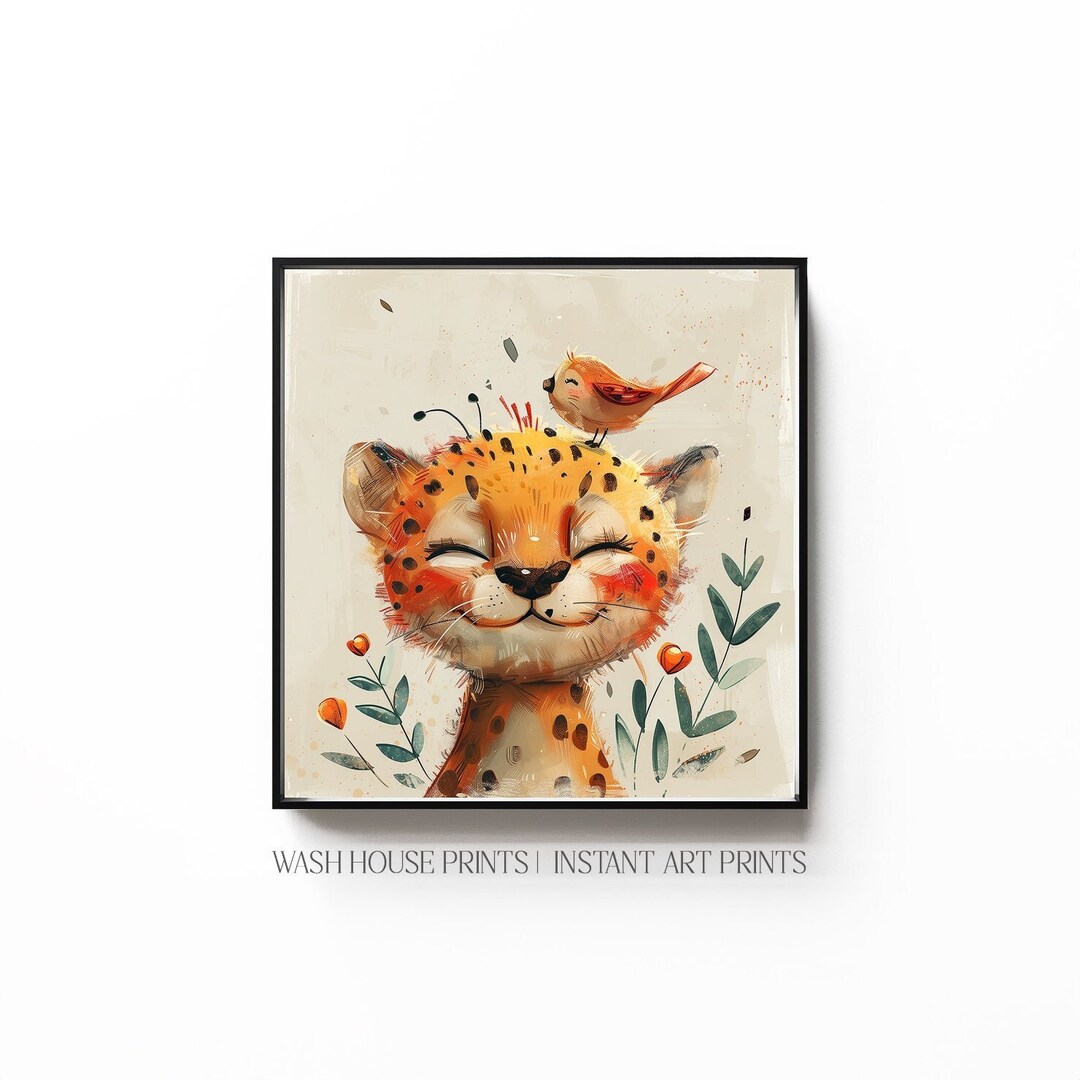 Baby Cheetah Print Cheetah Cub Printable Baby Jungle Animal Decor for ...