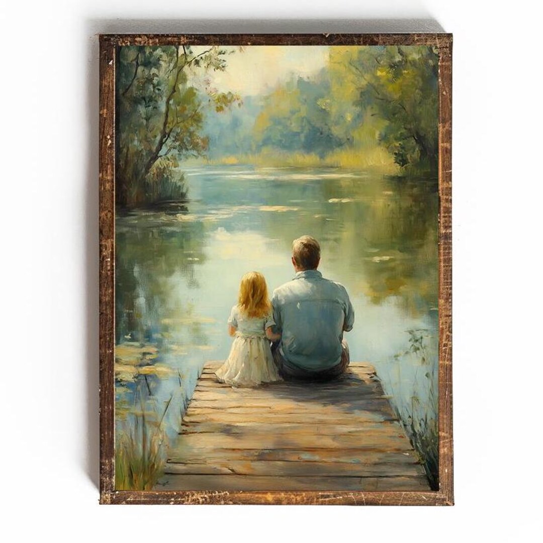 Fatherhood Printable Fathers Day Gift for Dad and Daughter Painting ...