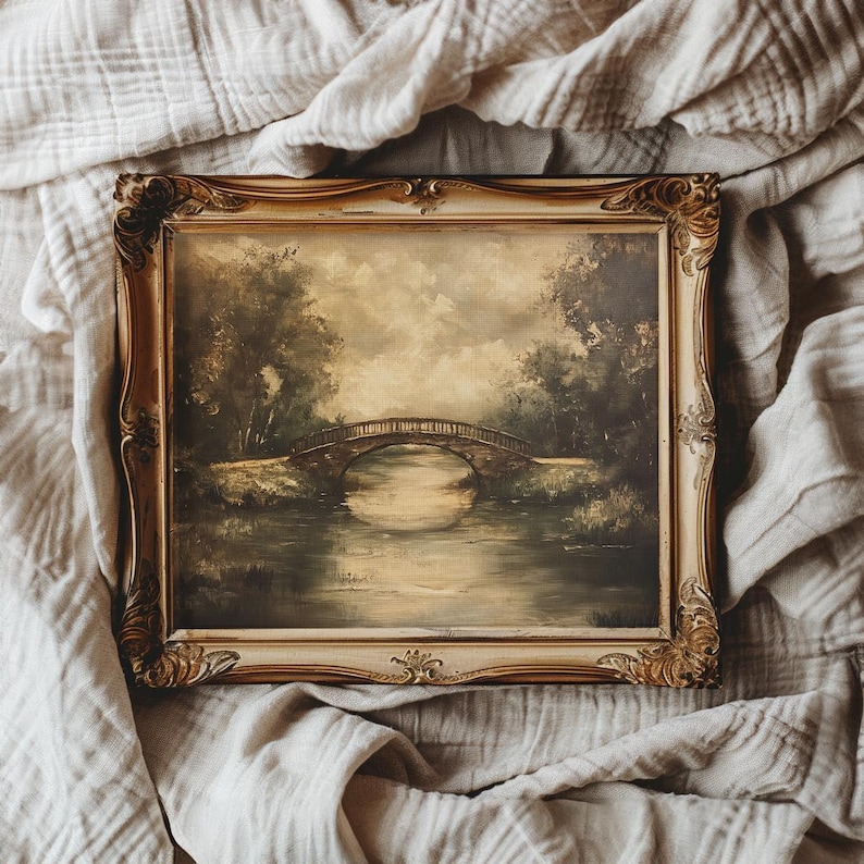 Vintage Bridge Printable Cottagecore Wall Art Dark Academia Decor for ...