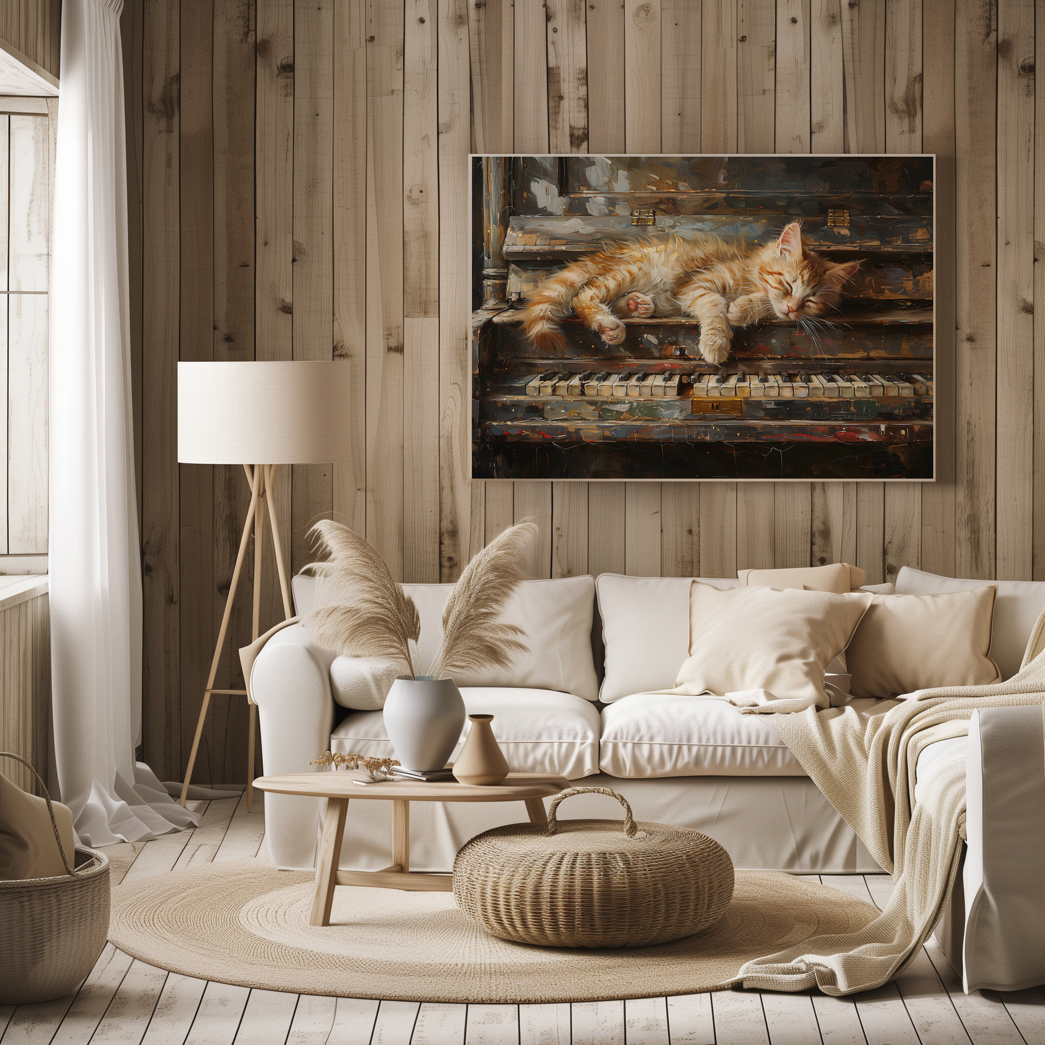 Sleeping Cat Wall Art Cat Printable Cottagecore Cat Wall Art Cat on ...