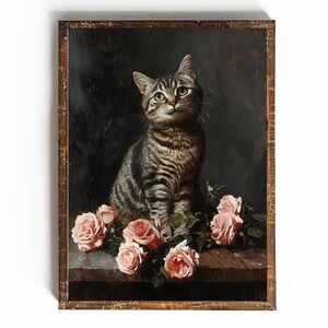 Tabby Cat Printable Cottagecore Cat Print Gift for Cat Mom Gift for Cat ...