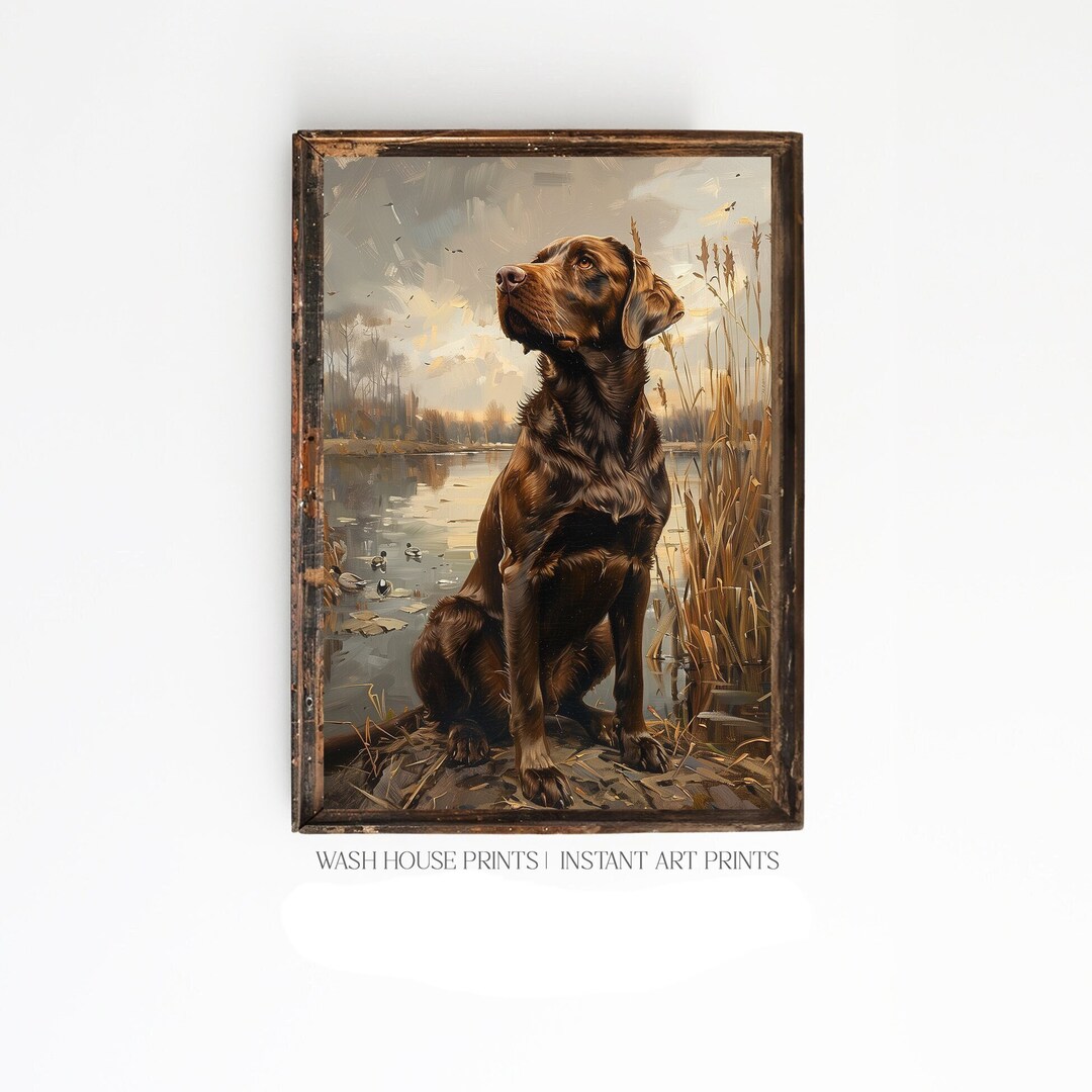 Chocolate Lab Print Instant Download Wall Art for Cabin Wall Art for ...