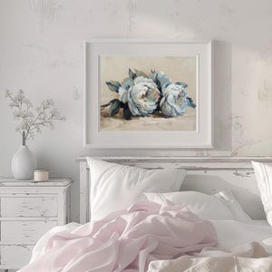 BLUE FLORAL PRINTABLE Art Cottagecore Wall Art Blue Cottagecore Flower ...