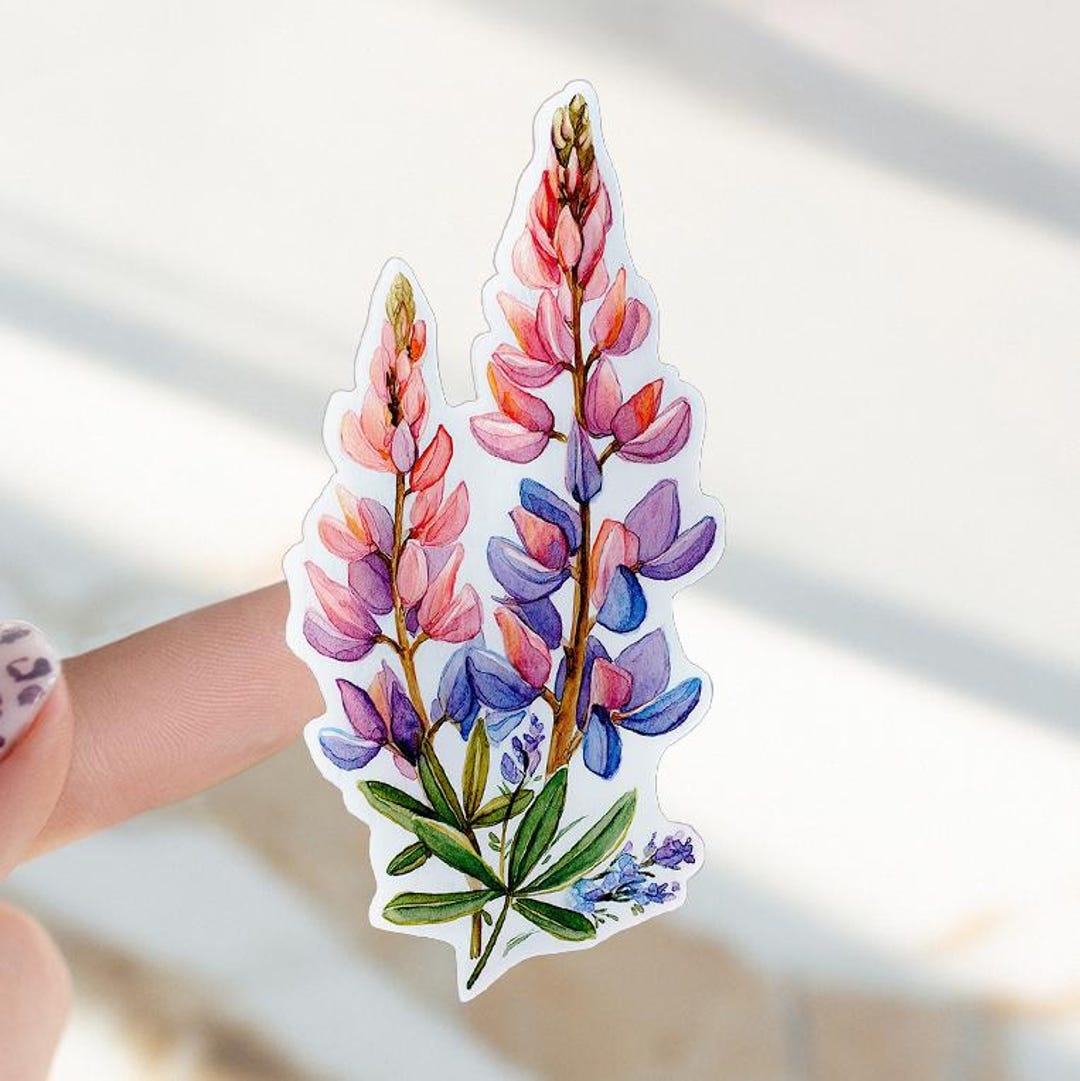 Wholesale Stickers Wild Lupine Sticker Waterproof Flower Sticker ...