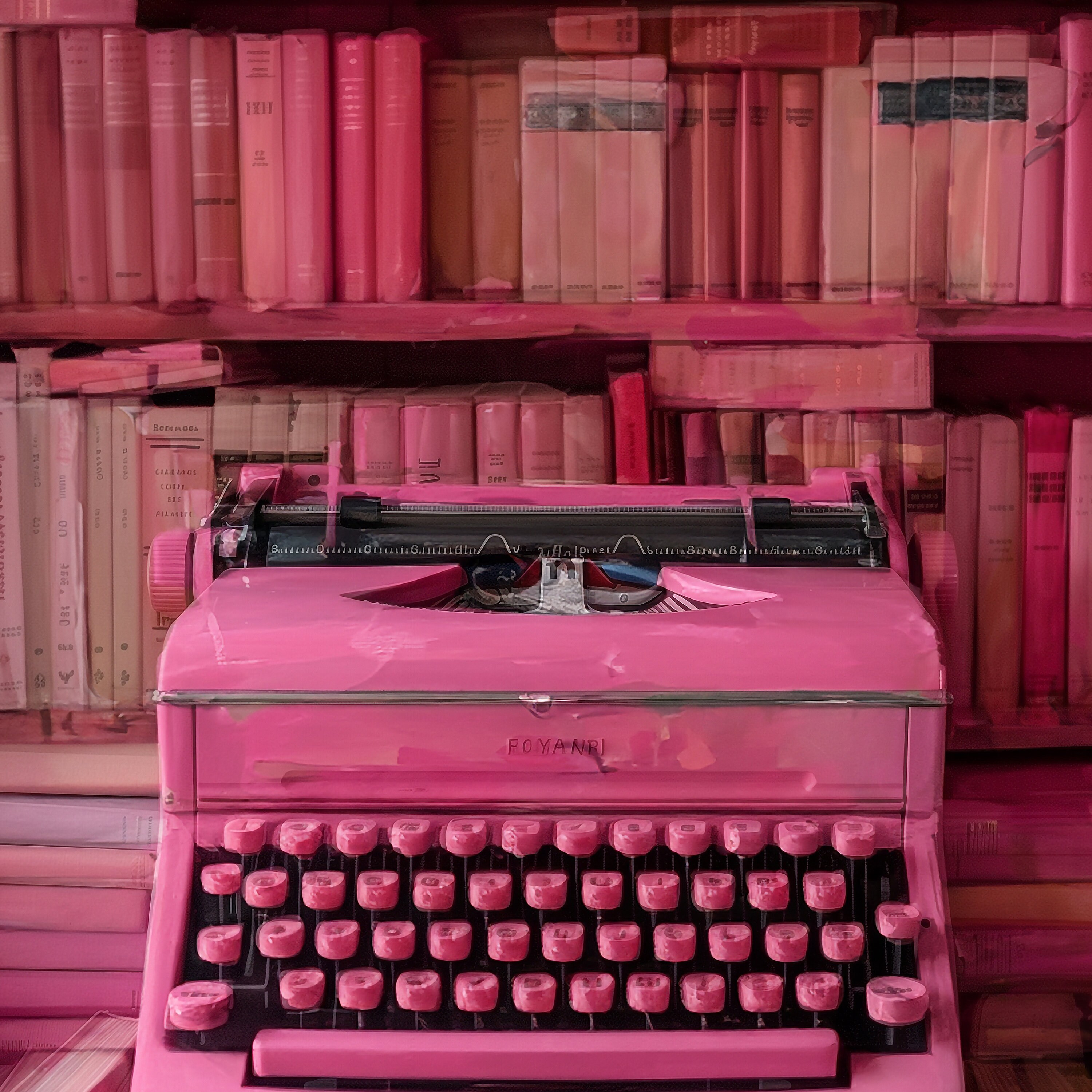 PINK TYPEWRITER Wall Art Retro Typewriter Print Pink Book Wall Art Hot ...