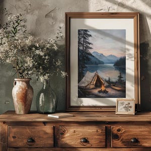 Camping Wall Art for Cabin Decor Rustic Wall Decor Vintage Camp Art ...
