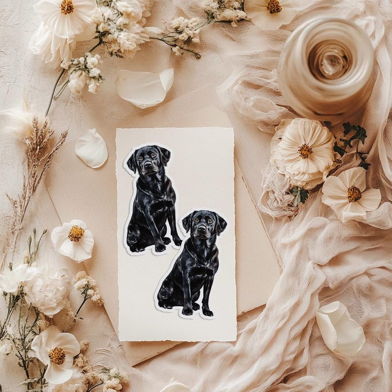 Black Labrador Retriever Sticker Black Lab Sticker Gift for Dog Mom ...