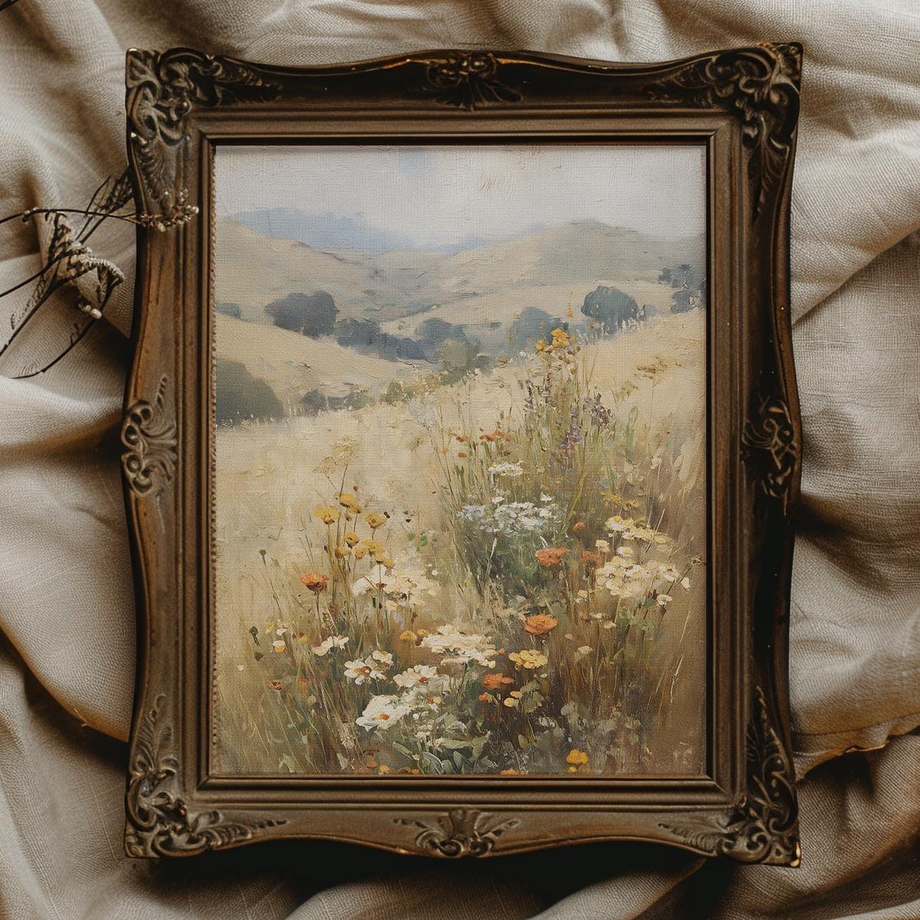 Cottagecore Wall Art Wildflower Meadow Print Spring Wall Decor ...