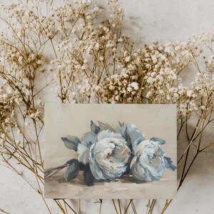 BLUE FLORAL PRINTABLE Art Cottagecore Wall Art Blue Cottagecore Flower ...