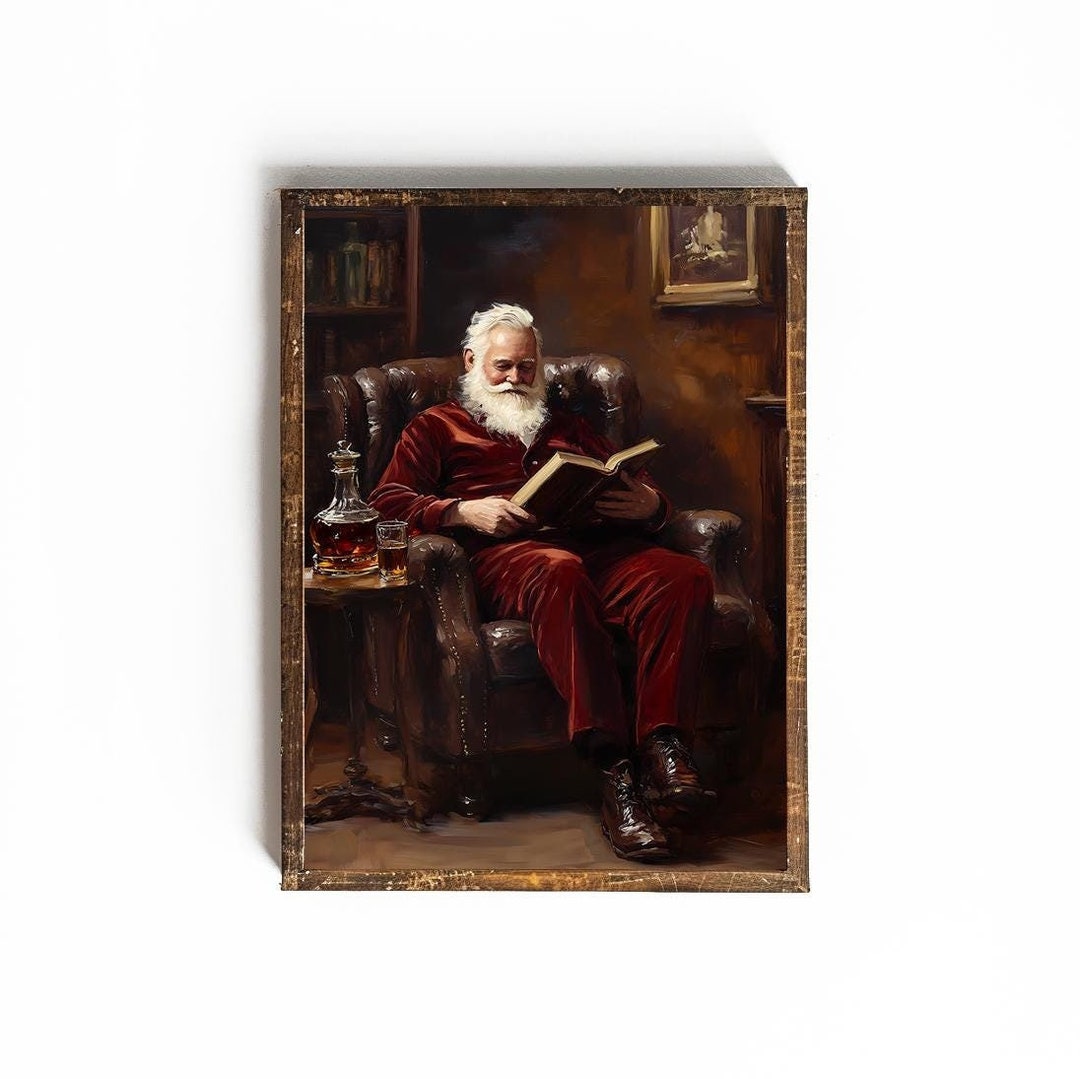Santa Claus Printable Christmas Wall Art for Man Cave Christmas Decor ...