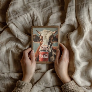 Funny Farmhouse Wall Art Coca Cola Art Dairy Cow Wall Art Funny Cow ...