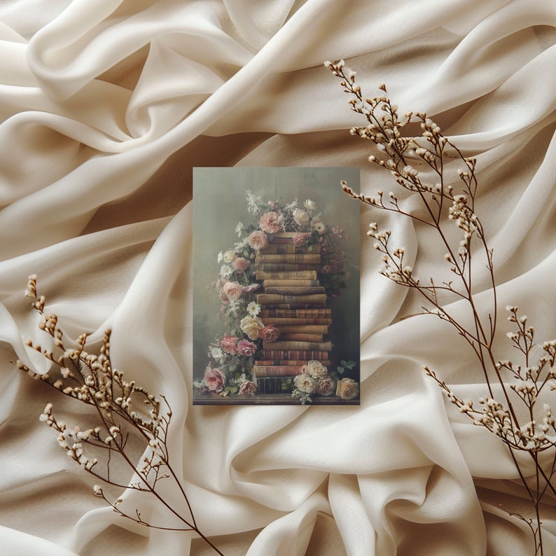 Vintage Book Wall Art Dark Cottagecore Wall Art for Reading Nook Decor ...