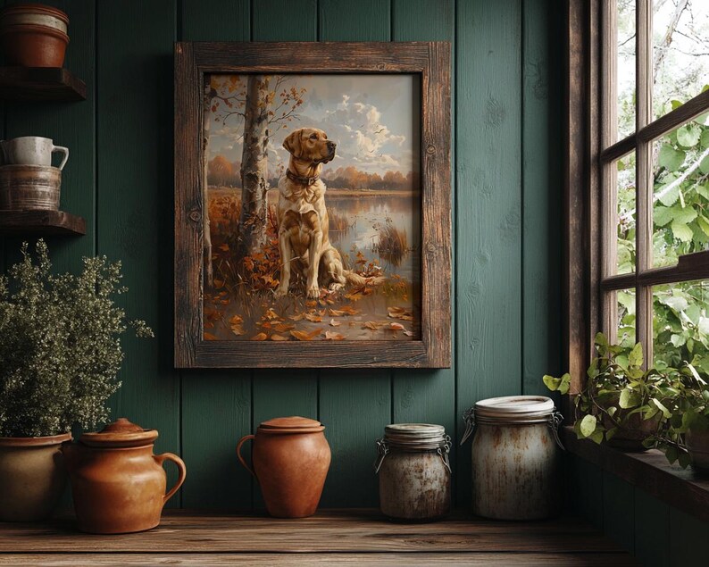 Yellow Labrador Retriever Printable Yellow Lab Wall Art Duck Dog Wall ...