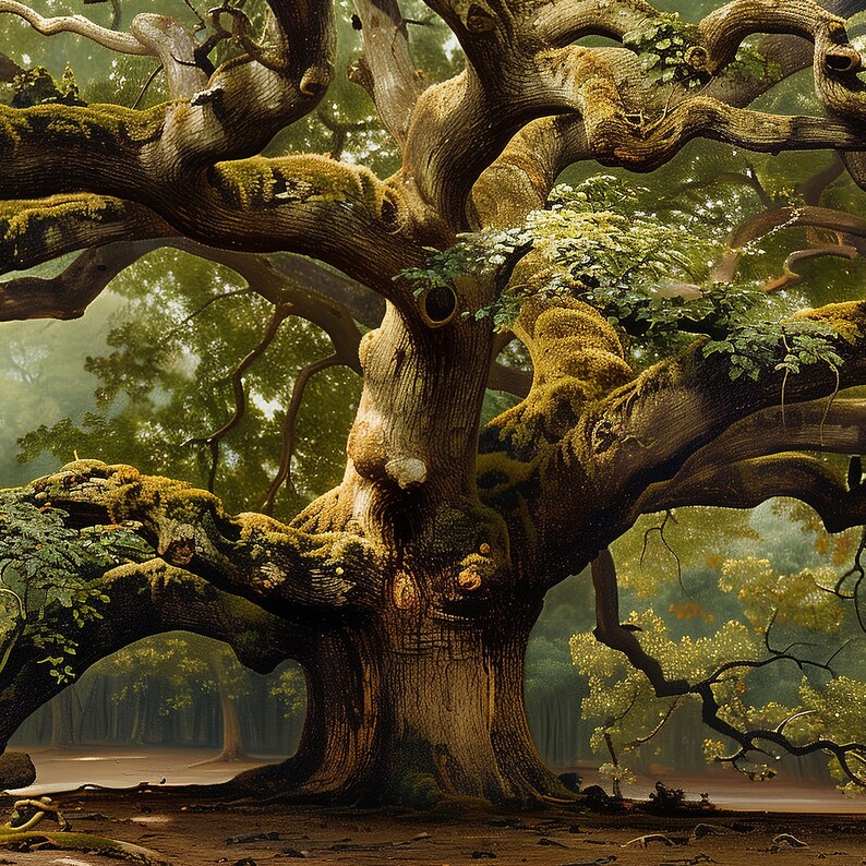 Live Oak Print Angel Oak Wall Art Cottagecore Tree Print Oak Tree ...