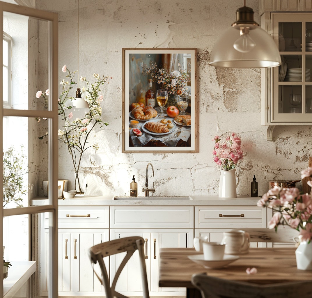 Vintage Cottagecore Kitchen Wall Art French Country Wall Art Breakfast ...