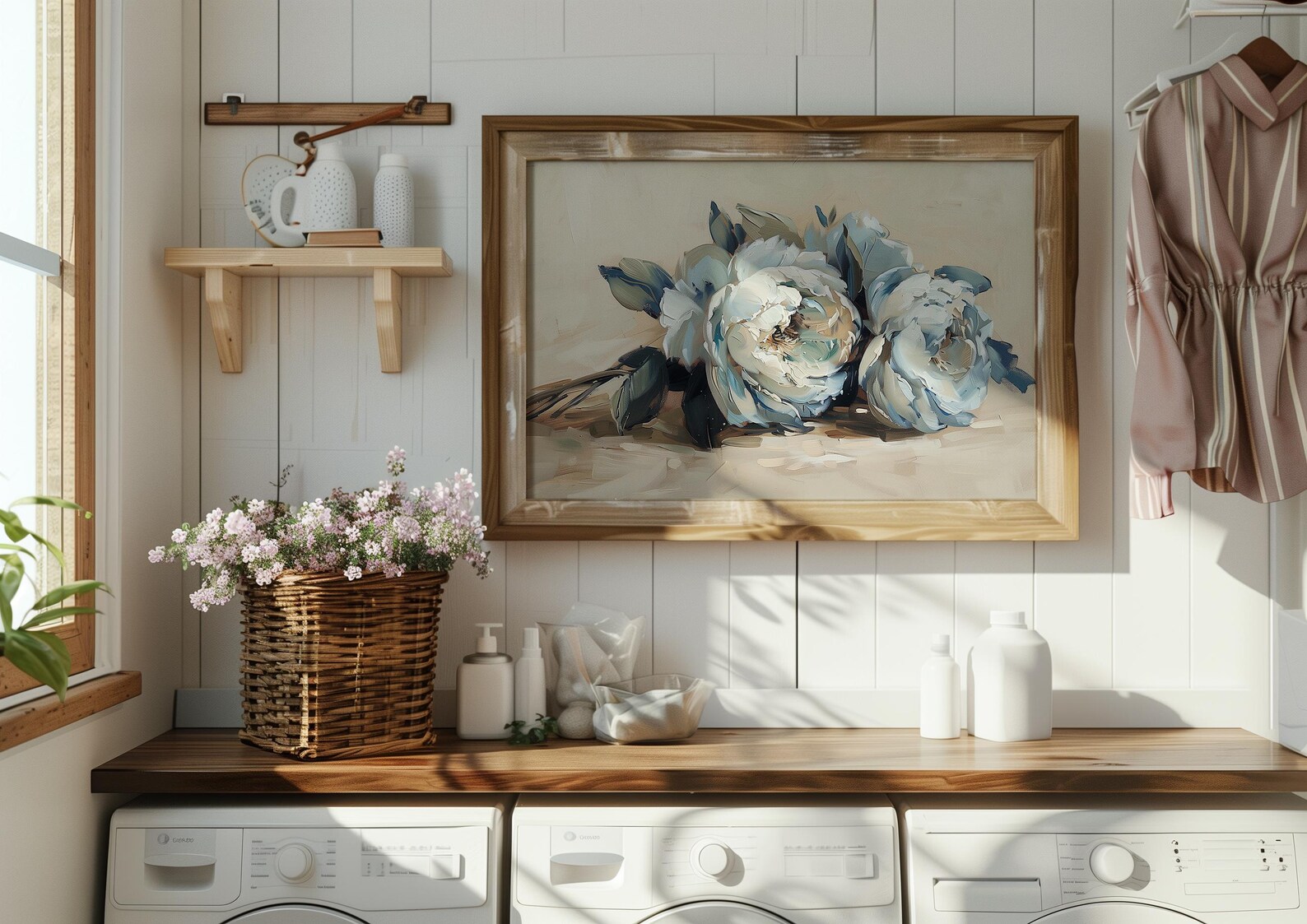 BLUE FLORAL PRINTABLE Art Cottagecore Wall Art Blue Cottagecore Flower ...