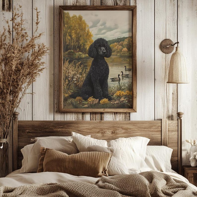 Black Standard Poodle Wall Art Printable Poodle Print Gift for Dog Mom ...